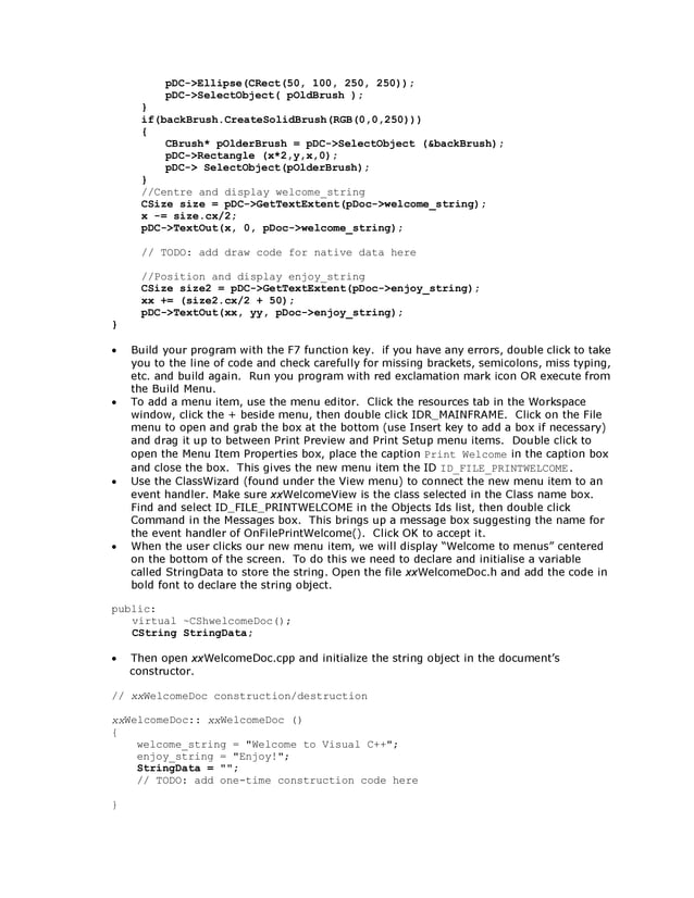 Visual C++ tutorial | PDF