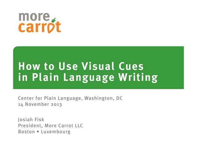 How to Use Visual Cues in Plain Language Writing | PPT