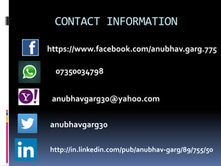 Visual cv anubhav | PPT