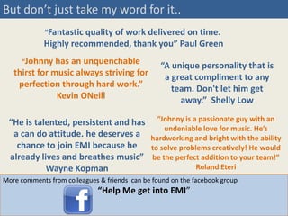 Visual Cv Emi | PPTX | Music | Entertainment