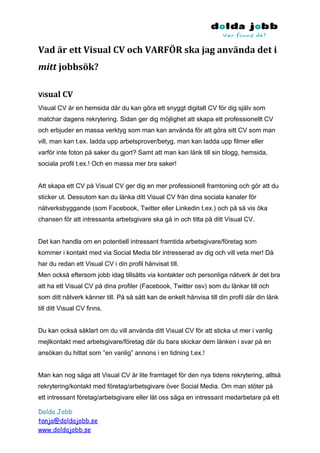 Visual cv manual_ 2010 | PDF