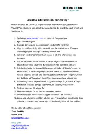 Visual cv manual_ 2010 | PDF