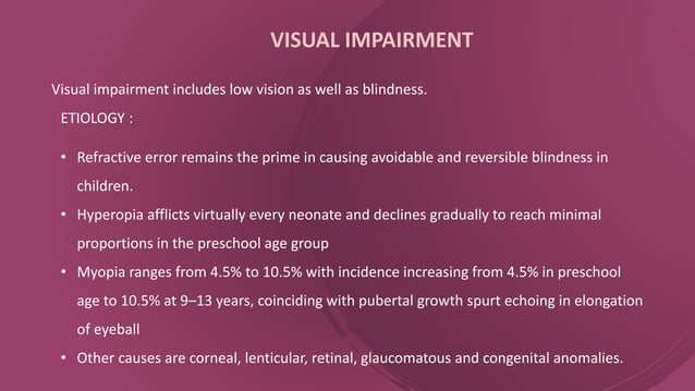 VISUAL DEFECTS IN CHILDREN.pptx | Eye and Vision Conditions | Diseases ...