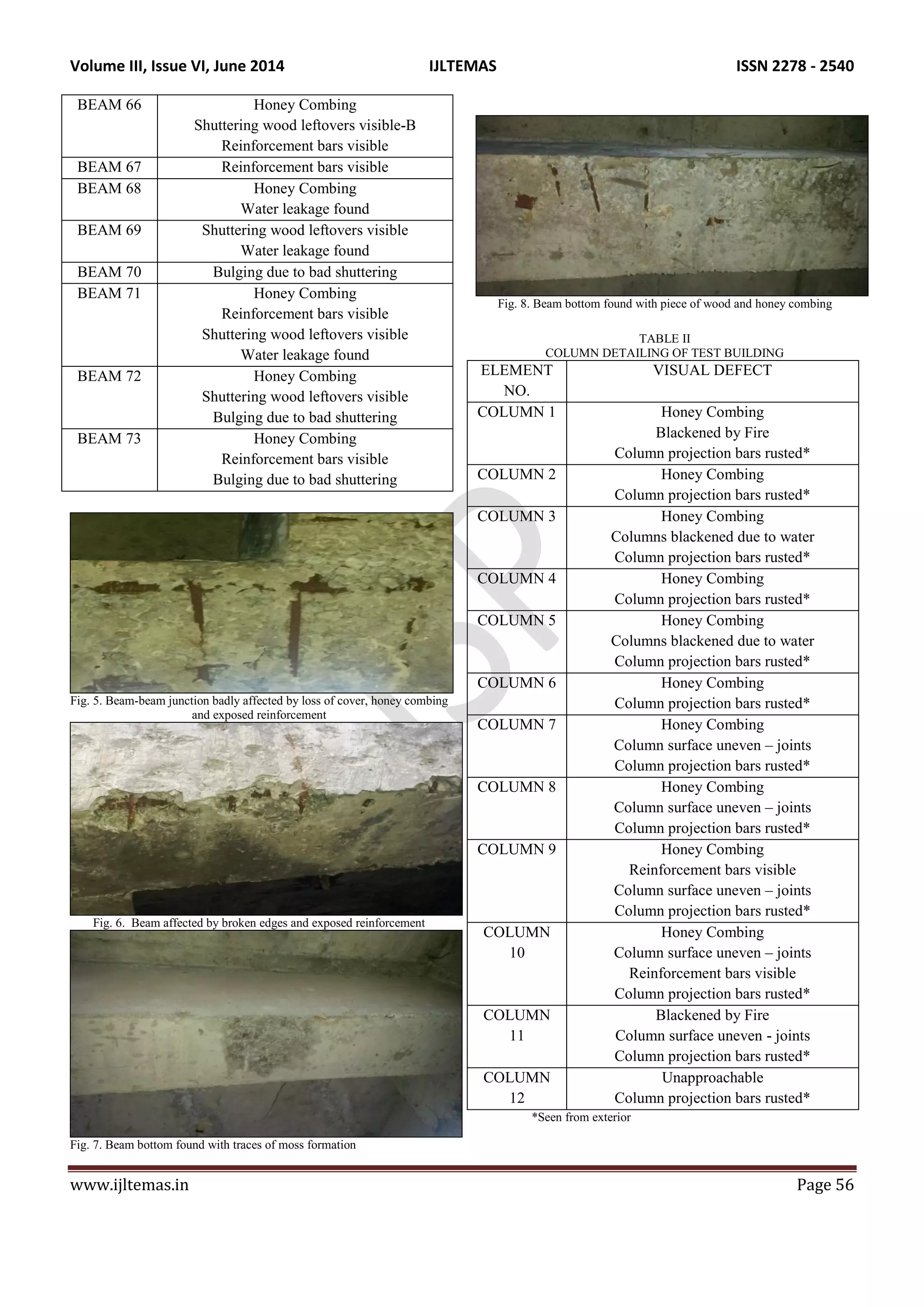 Visual defect survey case study of rcc structure | PDF