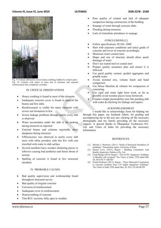 Visual defect survey case study of rcc structure | PDF