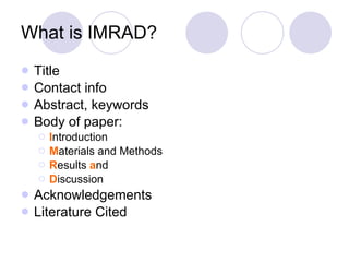 Scientific Writing Format: Imrad | PPT