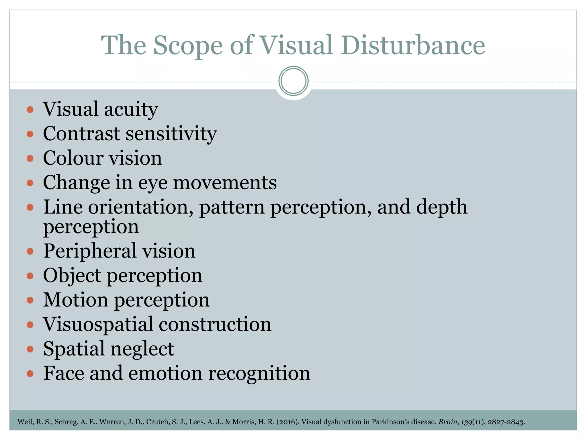 Visual Dysfunction in Parkinson Disease | PPTX