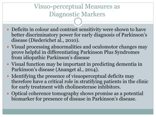Visual Dysfunction in Parkinson Disease | PPTX