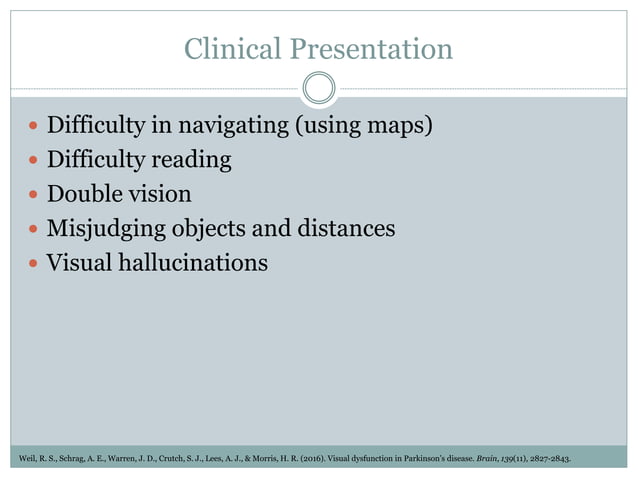Visual Dysfunction in Parkinson Disease | PPT