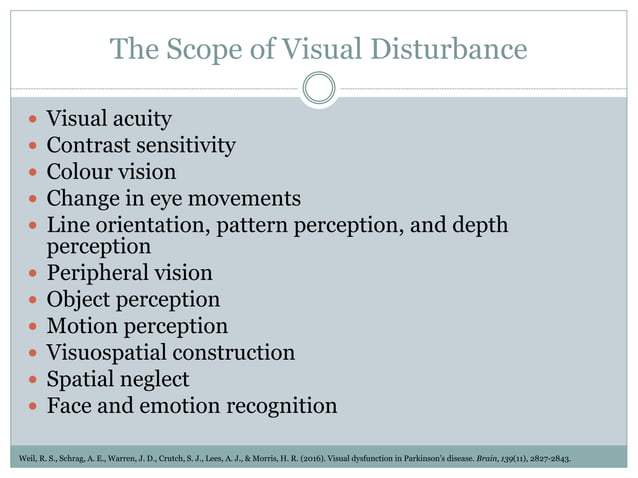 Visual Dysfunction in Parkinson Disease | PPT