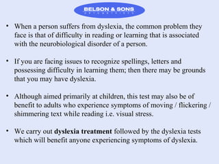 Visual Dyslexia Test | PPT