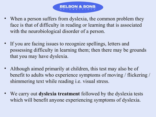 Visual Dyslexia Test | PPT