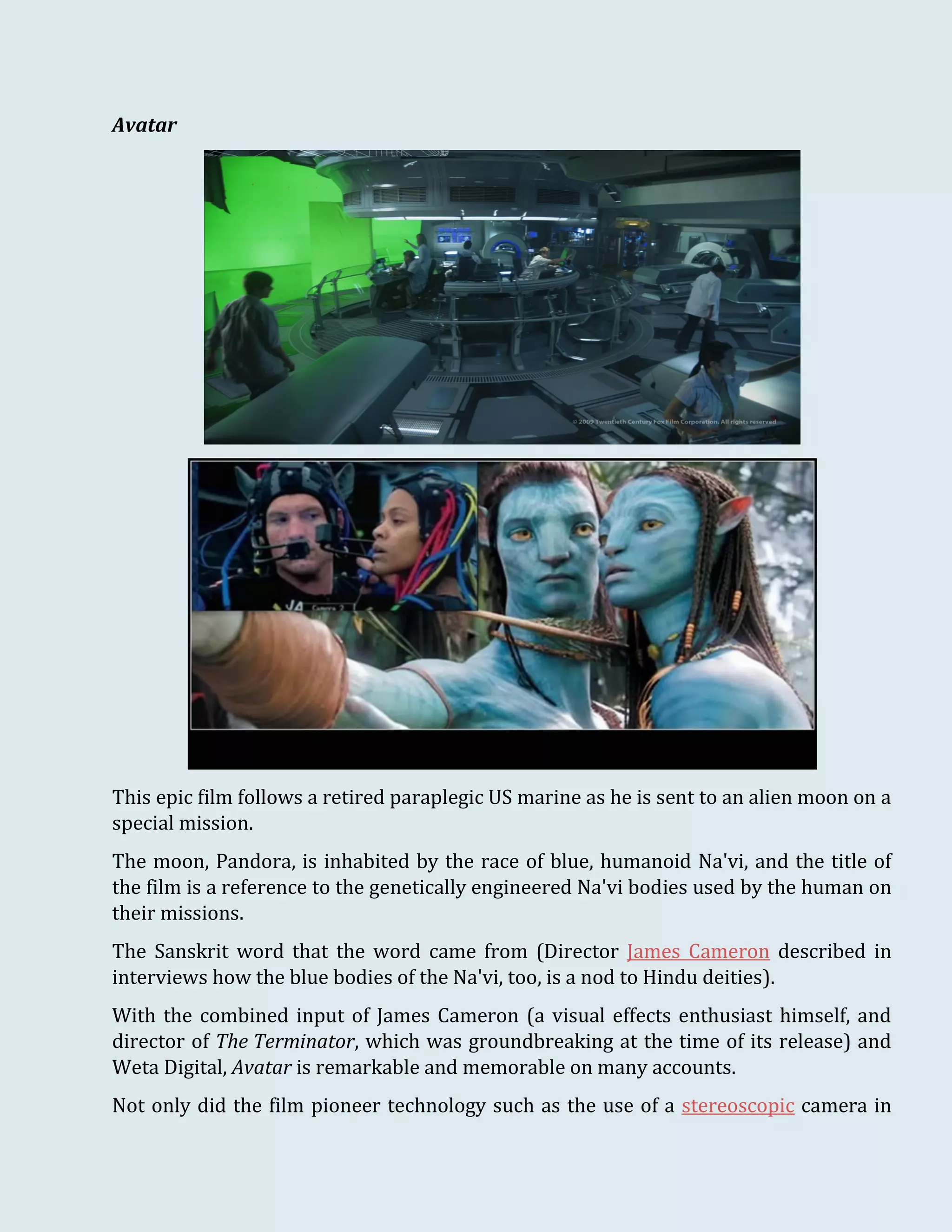 VISUAL EFFECTS BY WETA DIGITAL | PDF