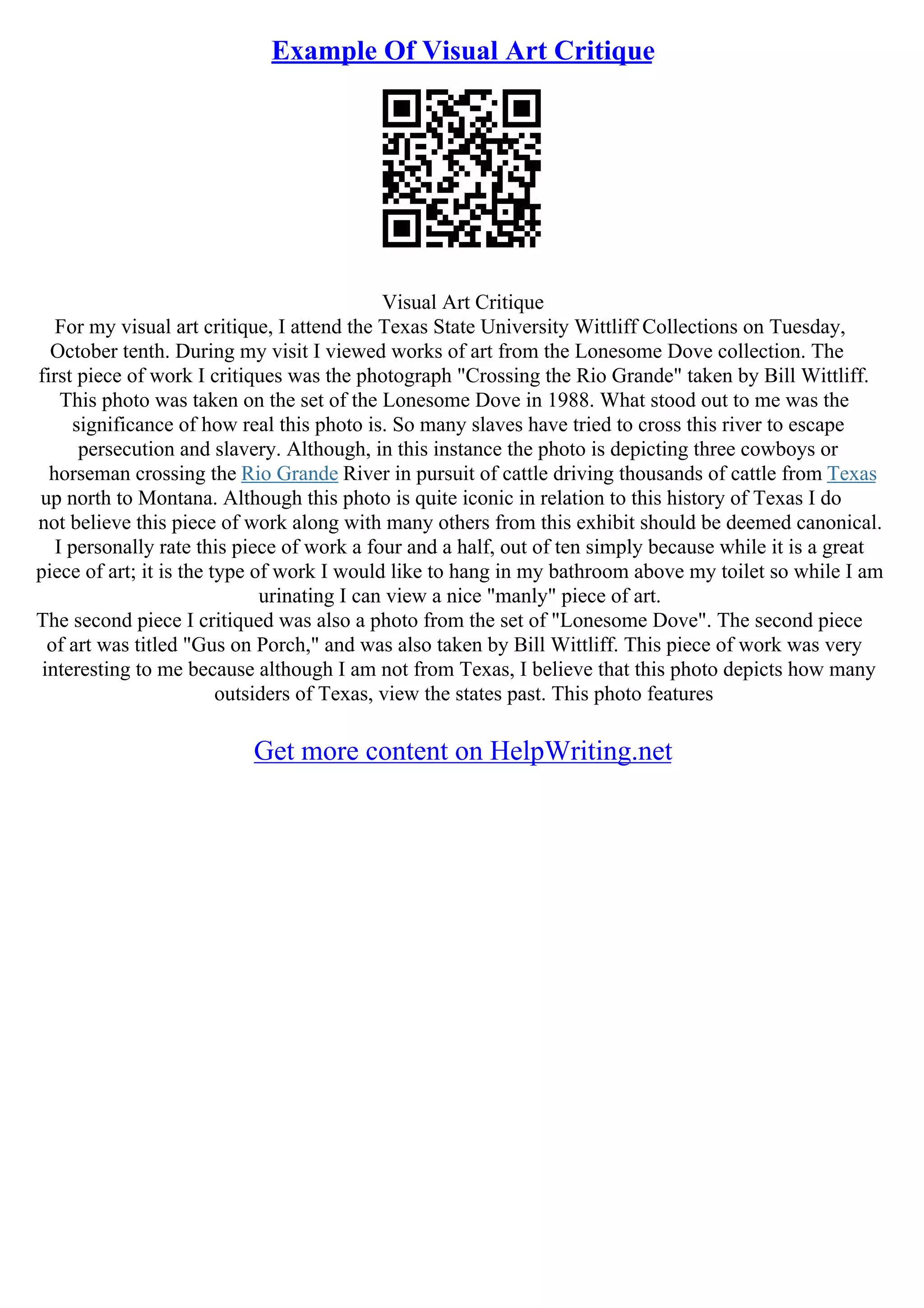 Visual Essay Example | PDF