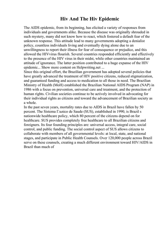 Visual Essay Example | PDF | Infectious Diseases | Diseases and Conditions