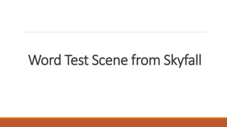 Visual essay on skyfall | PPT