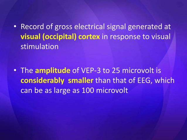 Visual evoked potential | PPTX | Eye and Vision Conditions | Diseases ...