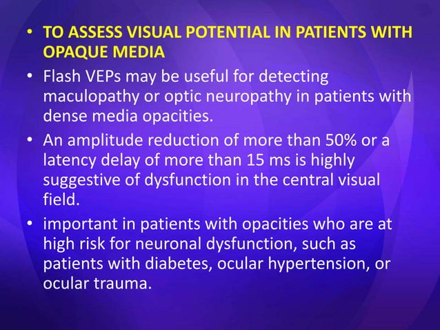 Visual evoked potential | PPTX | Eye and Vision Conditions | Diseases ...