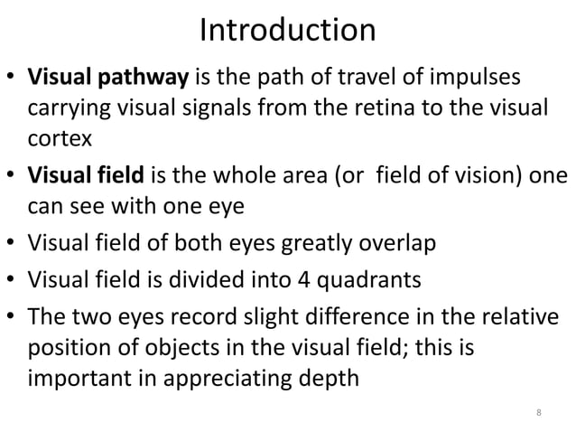 VISUAL FIELD AND PATHWAY (Neuroanatomy). | PPT
