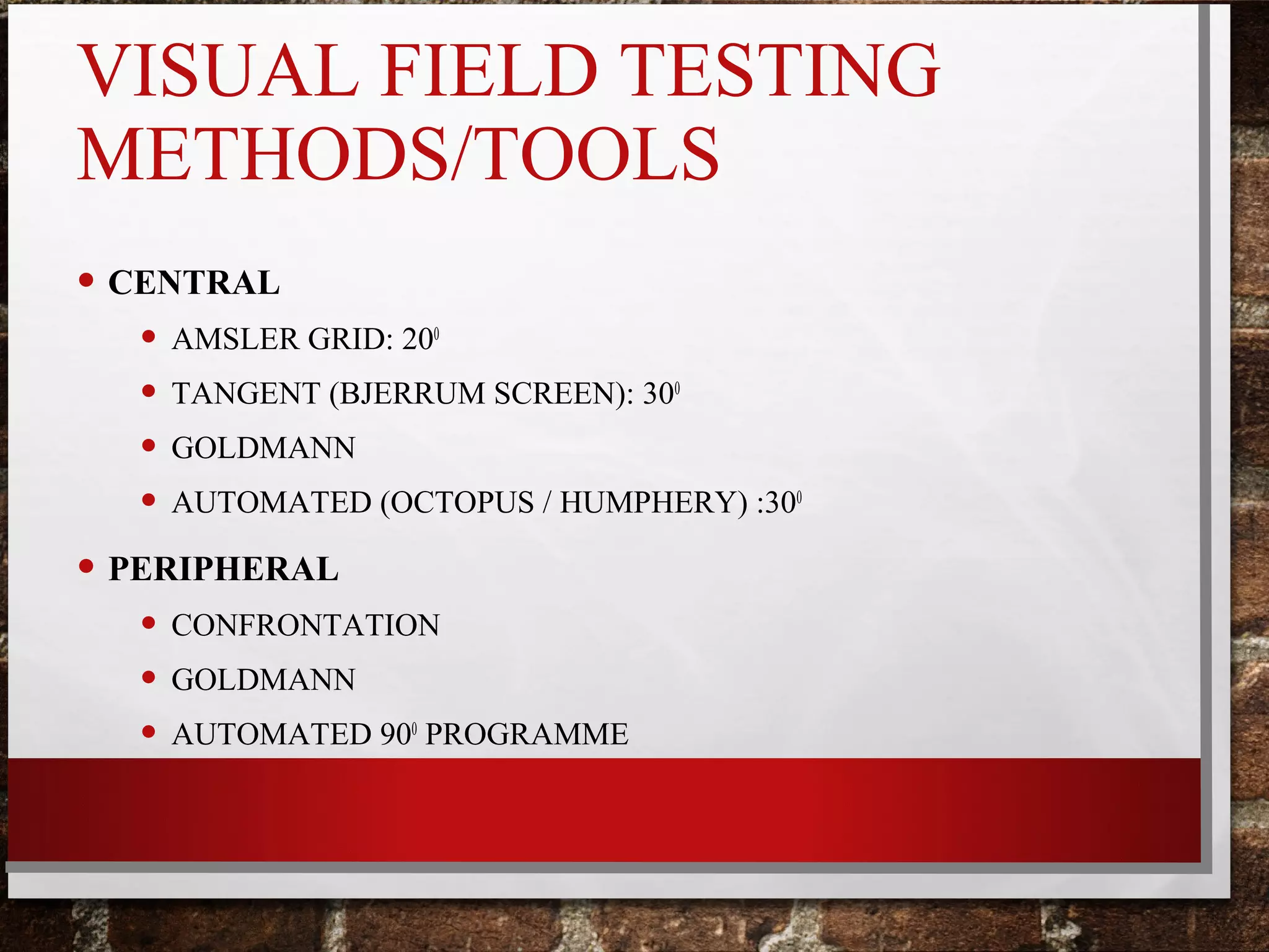 Visual field testing and interpretation | PPT | Eye and Vision ...