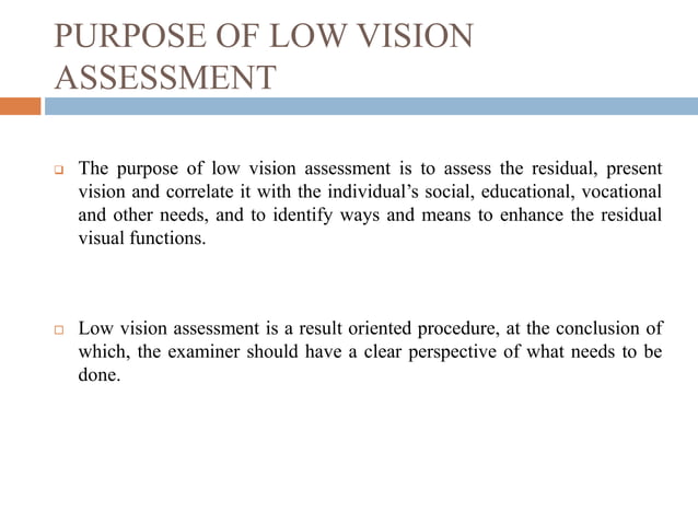 Visual function assessment in low vision | PDF