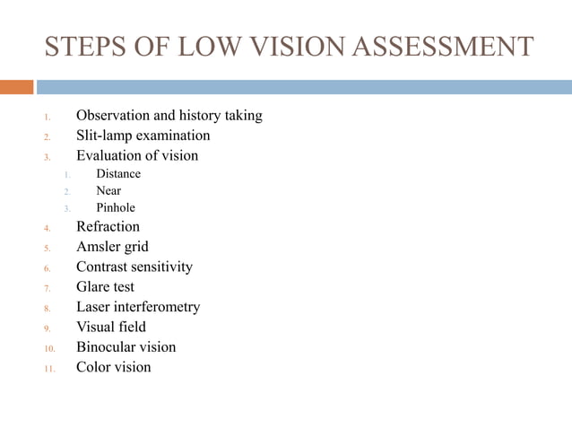 Visual function assessment in low vision | PDF