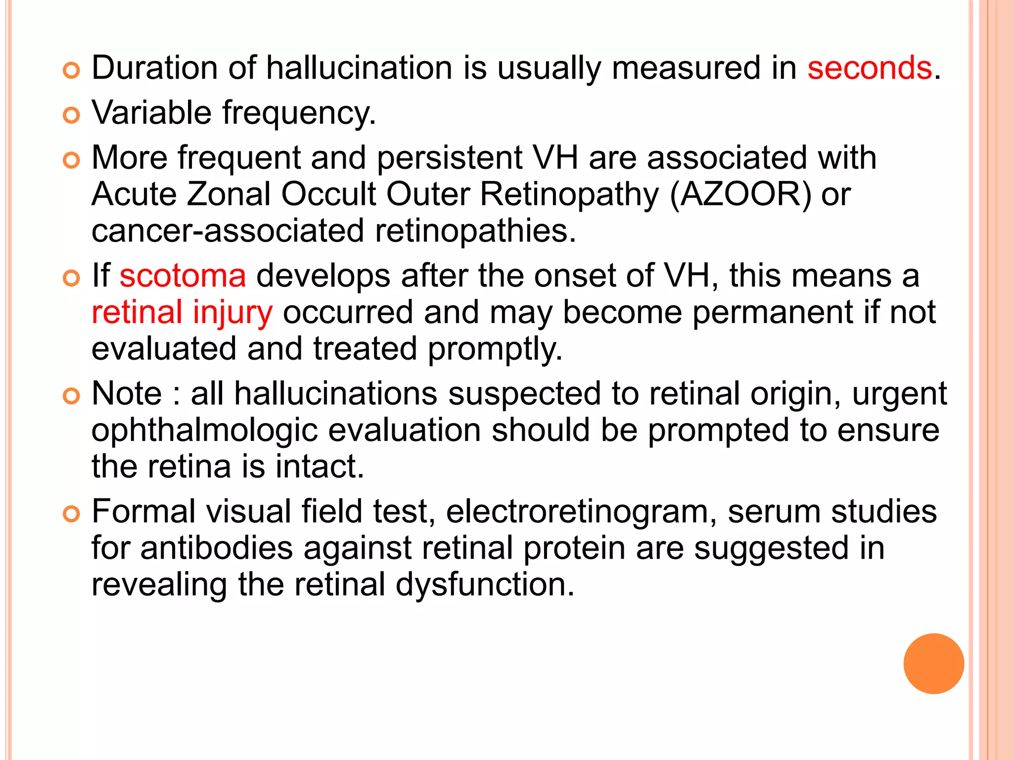 Visual hallucinations: Differential diagnosis & treatment | PPT