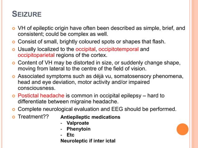 Visual hallucinations: Differential diagnosis & treatment | PPT