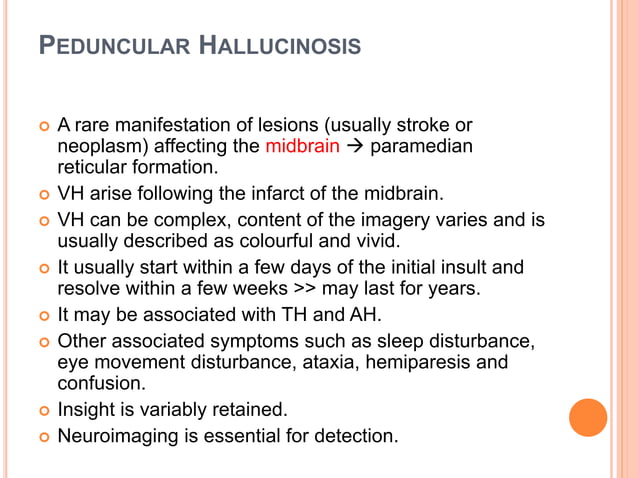 Visual hallucinations: Differential diagnosis & treatment | PPT