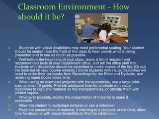 Visual impaired students + what teachers should know | PPTX