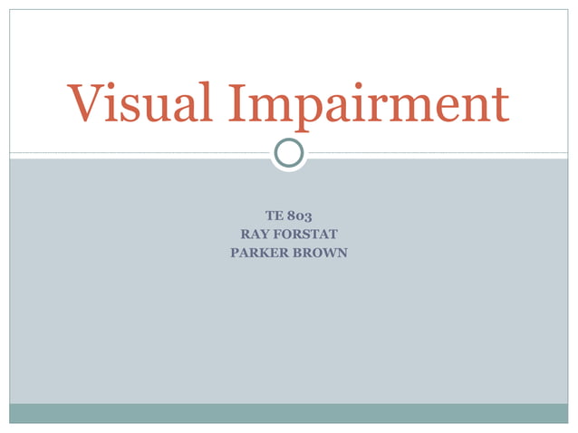Visual impairment | PPT