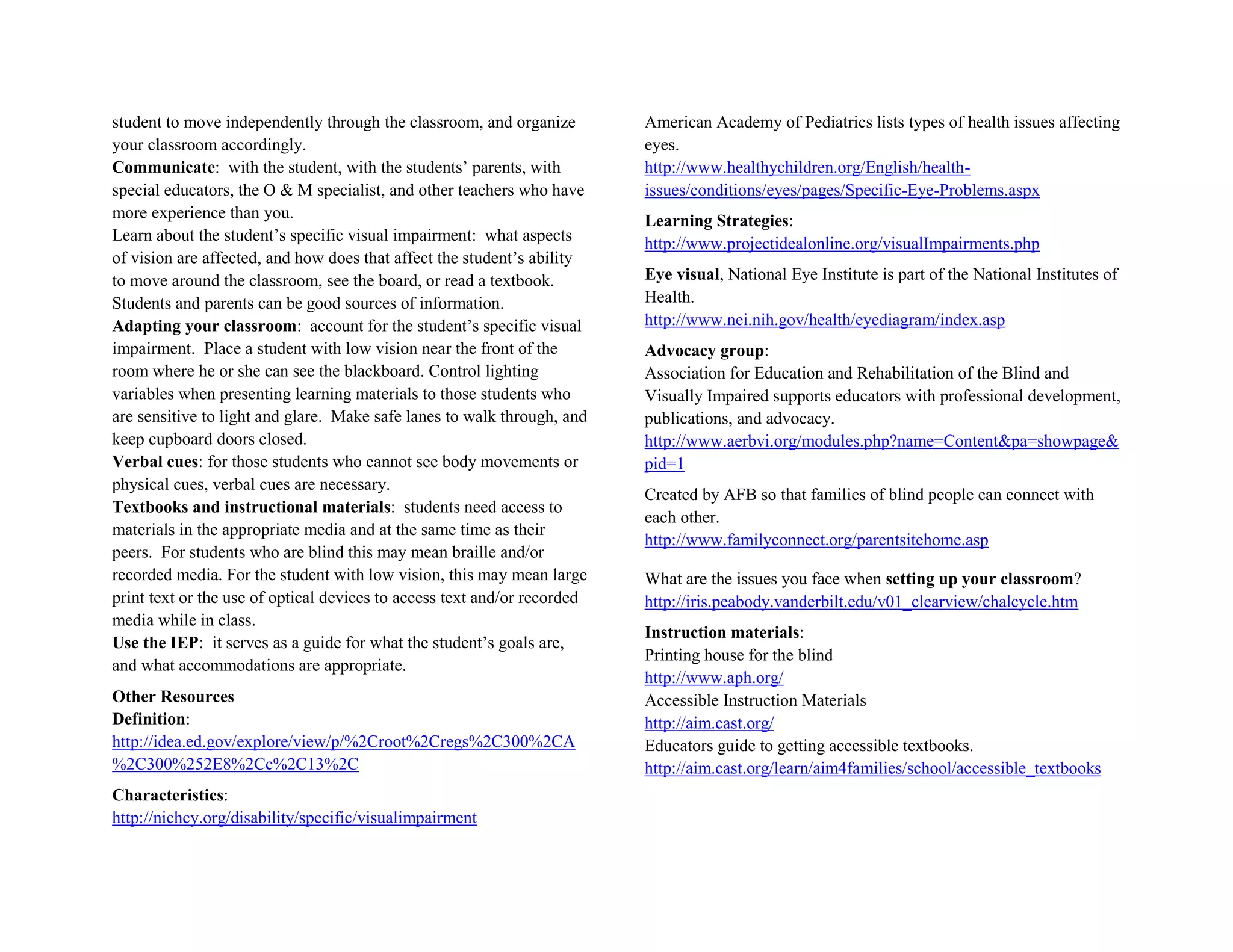 Visual impairment | DOCX