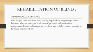 Nursing Management of visual impairment , | PPTX