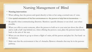 Nursing Management of visual impairment , | PPTX