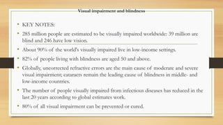 Nursing Management of visual impairment , | PPTX
