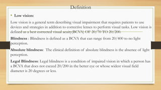 Nursing Management of visual impairment , | PPTX