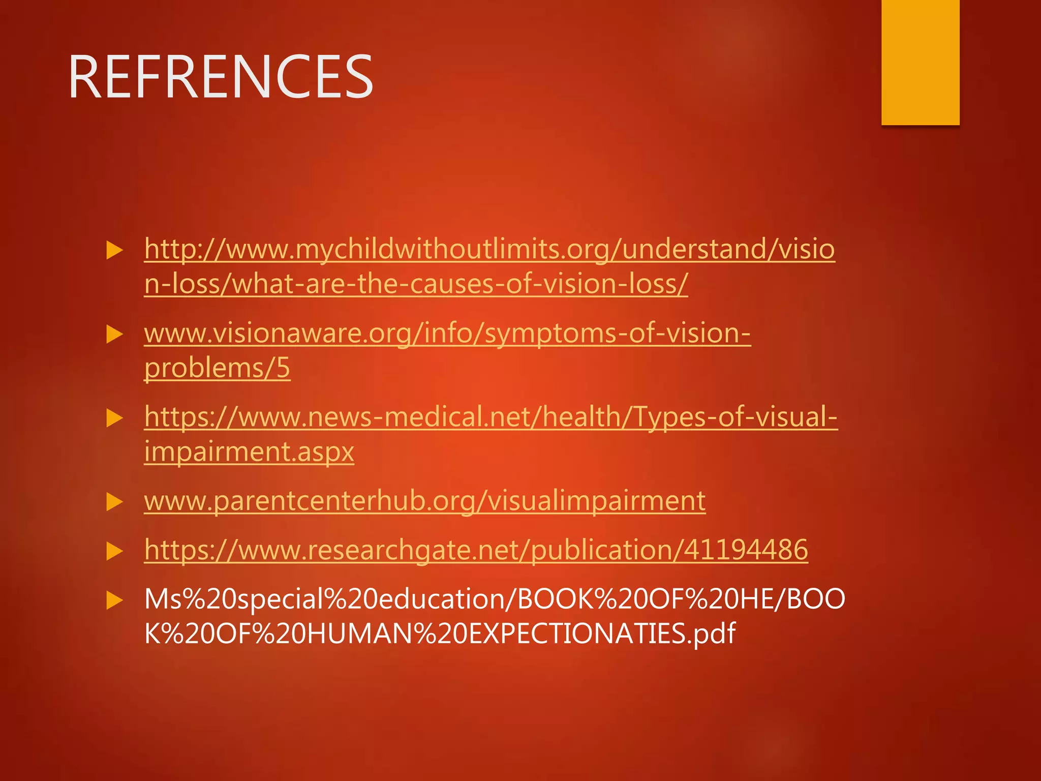 Visual impairment presentation 1 | PPTX