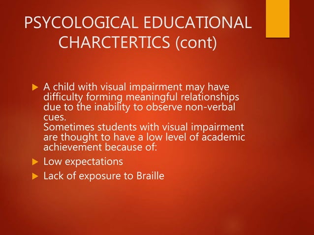 Visual impairment presentation 1 | PPTX | Eye and Vision Conditions | Diseases and Conditions