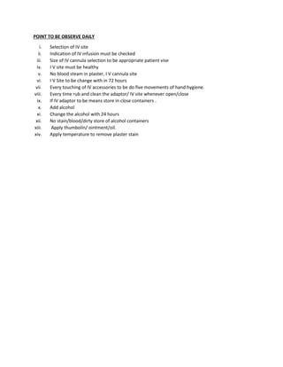 Visual infusion phelibitis checklist for direct patient care | DOCX