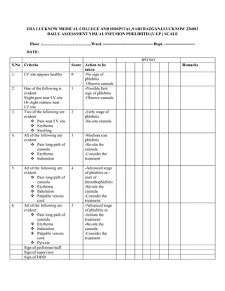 Visual infusion phelibitis checklist for direct patient care | PDF