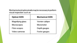 Visual imspection, dimensional inspection | PPTX