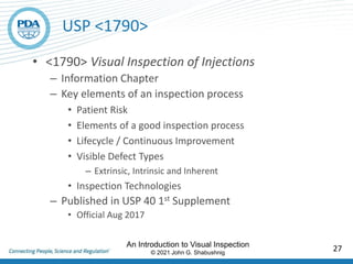 Visual inspection of parenteral dosage forms | PDF