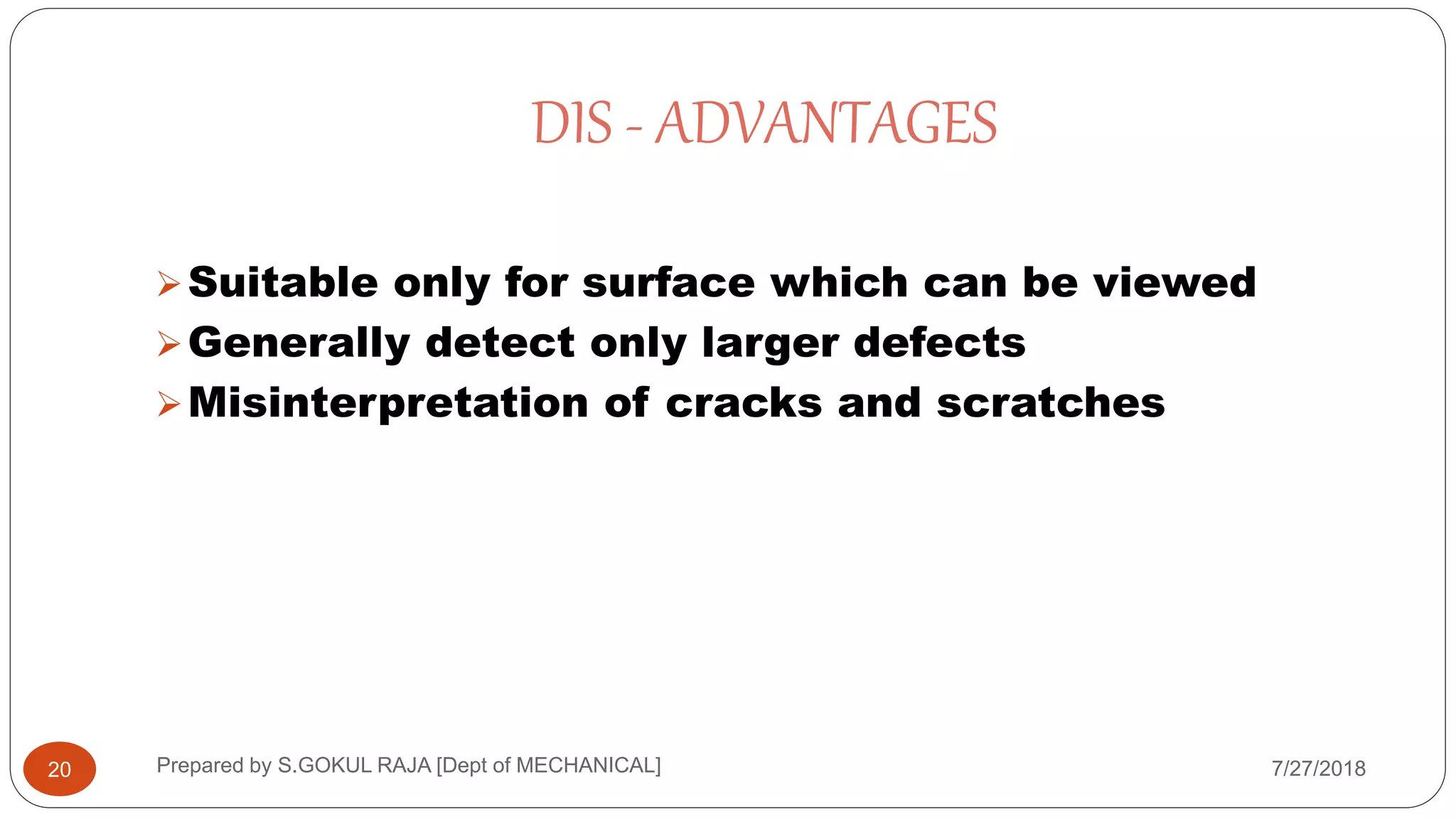 Visual inspection and optical aids for visual inspection application | PPTX