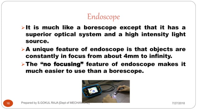 Visual inspection and optical aids for visual inspection application | PPTX