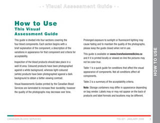 Visual inspection guide for blood compopnents | PDF
