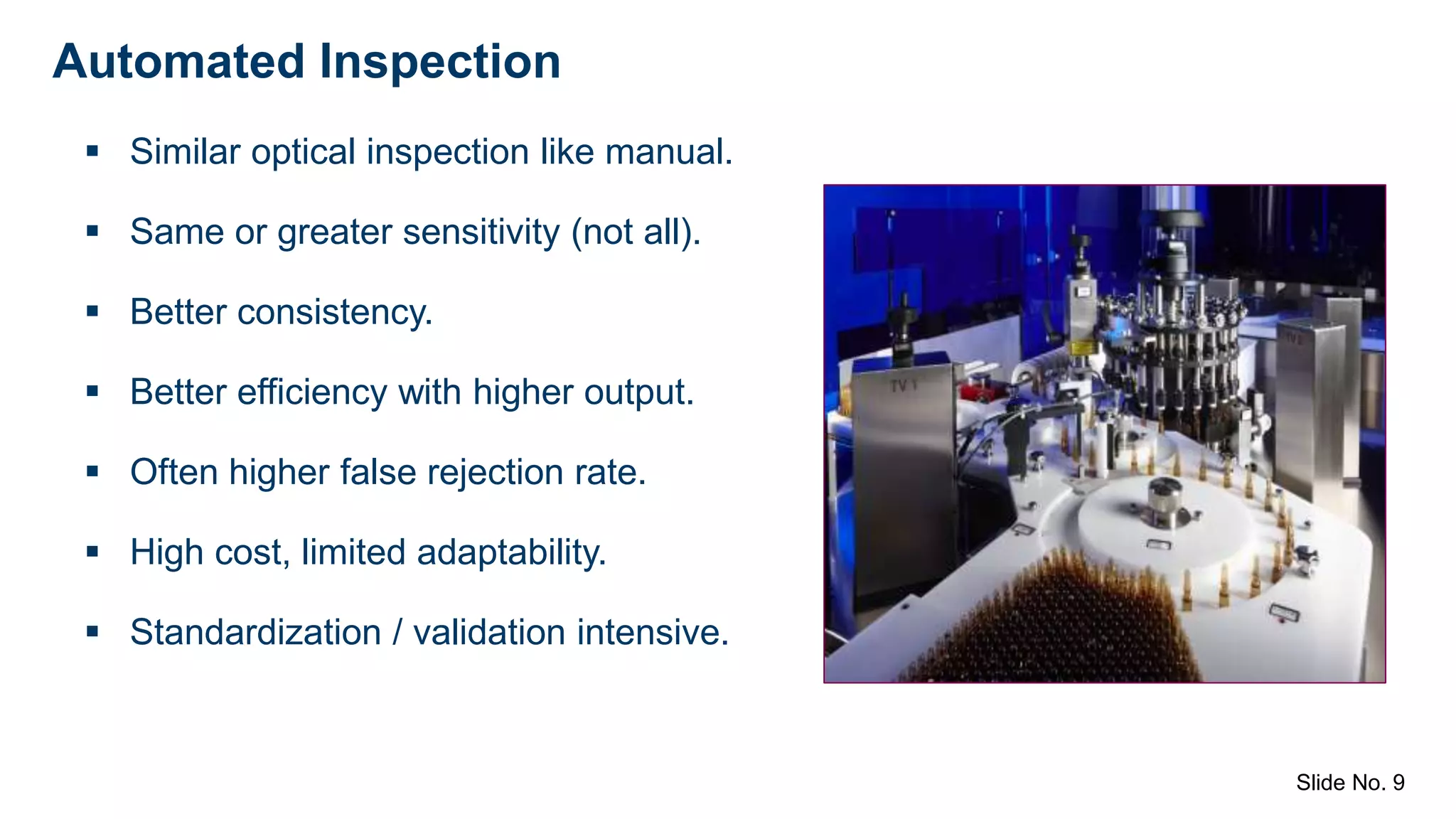 Visual inspection of parenteral products | PPTX