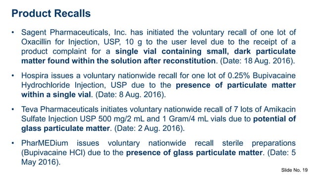 Visual inspection of parenteral products | PPTX