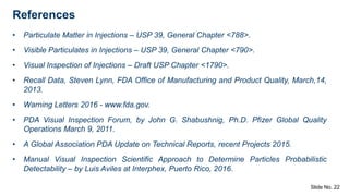 Visual inspection of parenteral products | PPTX