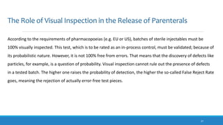 Visual Inspection of Parentetal Drug Products in Pharmaceutical Quality ...