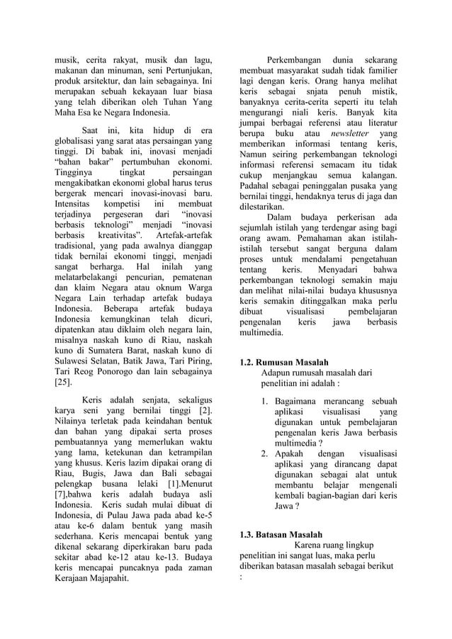 Visualisasi pembelajaran keris jawa | PDF